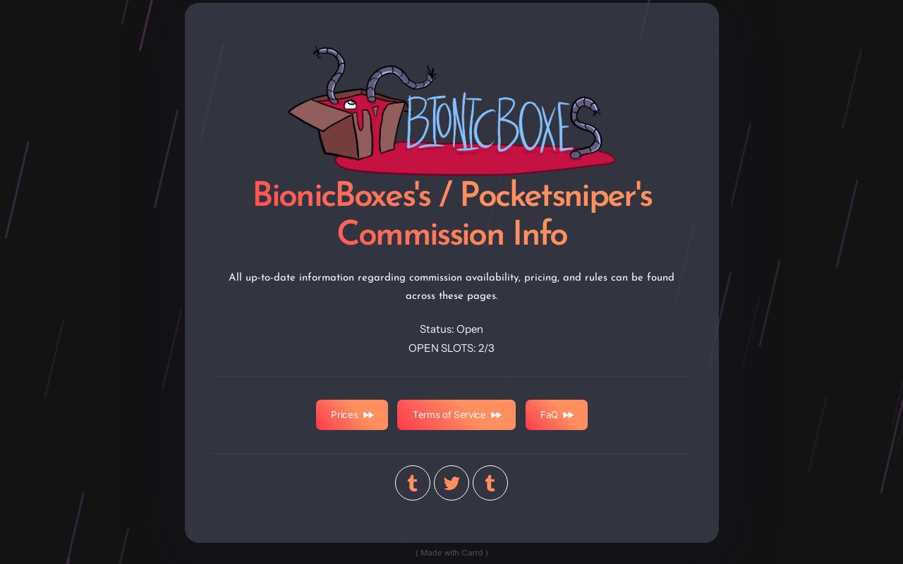 BionicBoxes's commissions